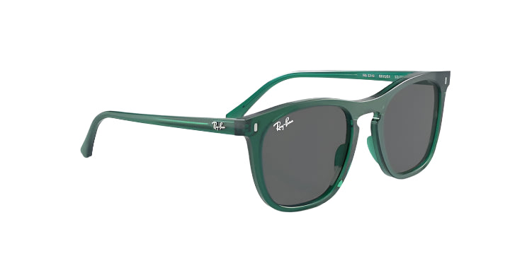 Ray Ban RB2210 Polished Transparent Green Frame with Dark Grey Lenses